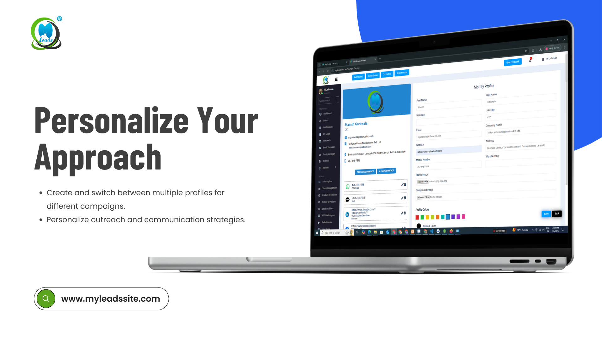 Create & Manage Multiple Custom Profiles Easily with MLeads